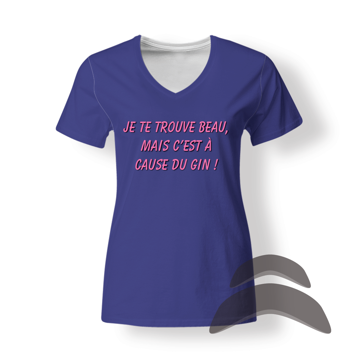 T-Shirt FEMME / JE TE TROUVE BEAU MAIS C’EST À CAUSE DU GIN – Mauve ...
